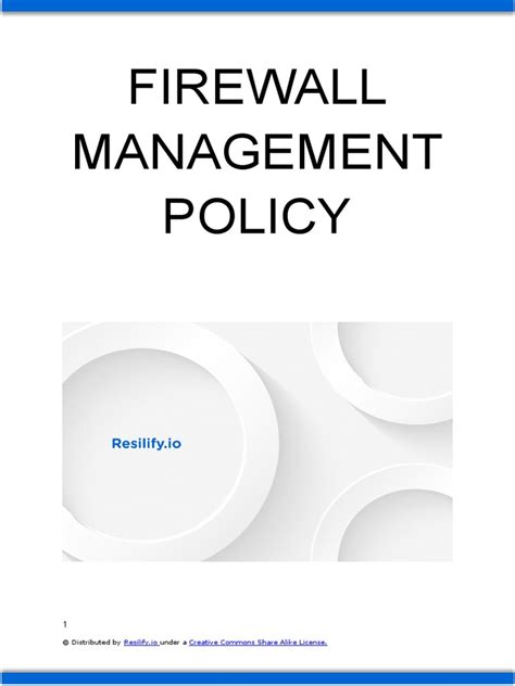 Firewall Management Policy Pdf