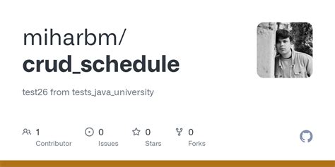 GitHub Miharbm Crud Schedule Test26 From Tests Java University