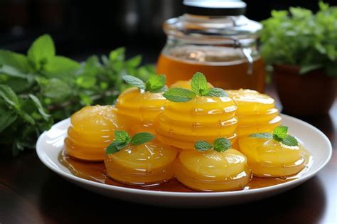 Premium Photo Lemon Sweets In Lemon Syrup Generative Ai
