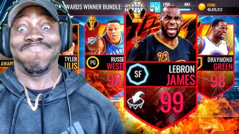 CRAZY AWARDS WINNER PACK OPENING 99 OVR LEBRON JAMES NBA Live Mobile