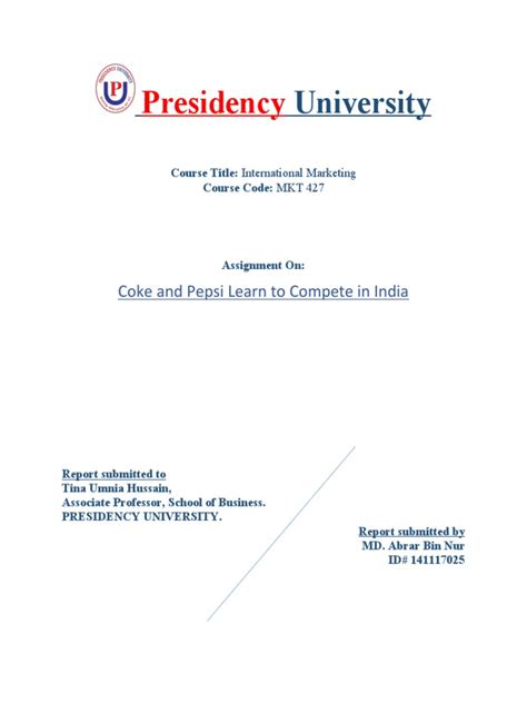 Coke And Pepsi Case Study Ms Word Pdf Coca Cola Pepsi