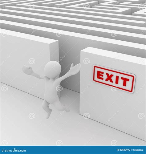 Exit The Maze Stock Illustration Illustration Of Problem 30520972