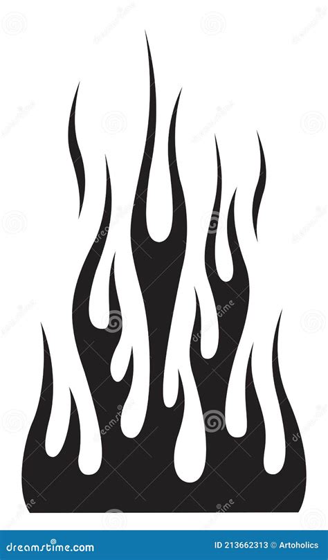 Hot Rod Fire Flame Tattoo Silhouette Blaze Vector Art Graphic Stock Vector Illustration Of