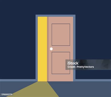 문 빛 어두운 방 출구 입구 출입구 개념 벡터 평면 그래픽 디자인 일러스트 가정의 방에 대한 스톡 벡터 아트 및 기타 이미지 가정의 방 개념 격언 Istock