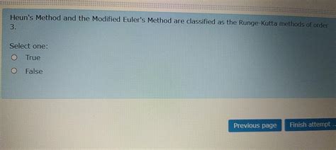 solved heun s method and the modified euler s method are