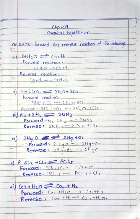 Solution Whats Is Chemical Equilibrium Questions Answers And Exercises Studypool