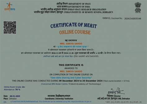Isro Cybersecurity Geodata Learning Remotesensing Saniya Sahoo