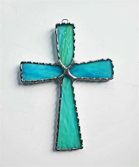 Stained Glass Cross Ornament Stained Glass Cross Suncatcher Etsy