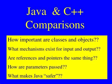 Ppt Java And C Comparisons Powerpoint Presentation Free Download