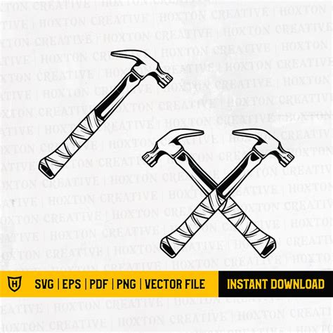 Carpenter Svg File Crossed Hammer Svg Repair Svg Repair Tools Svg