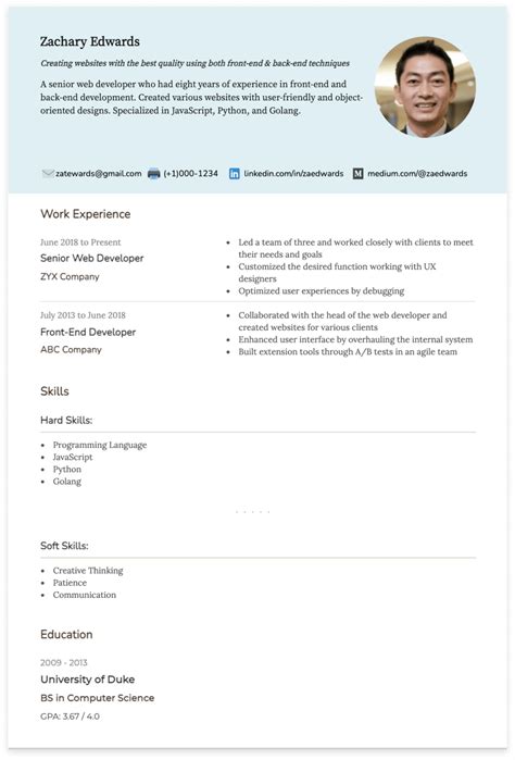 Winning Web Developer Resume Guide Examples Tips CakeResume