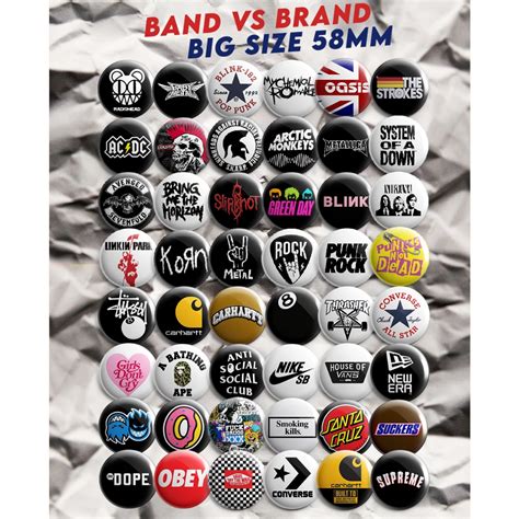 Big 58mm Button Badge Band Vs Brand 2023 Shopee Malaysia