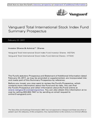 Vanguard Total International Stock Index Fund Form Fill Out And Sign