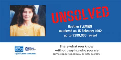 Case Profile Heather Fleming Crime Stoppers South Australia