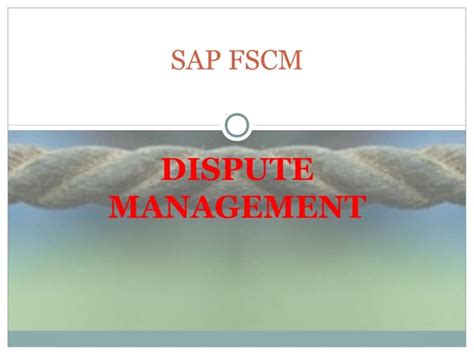 Sap Fscm Dispute Management Pps