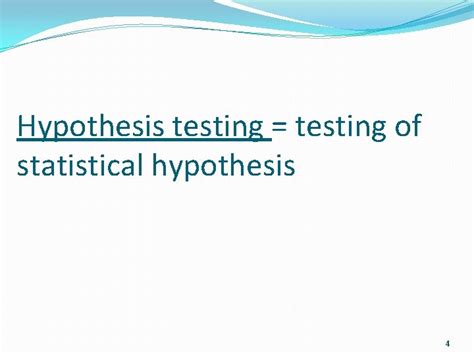 Statistical Inference Hypothesis Testing Statistical Inference Brief