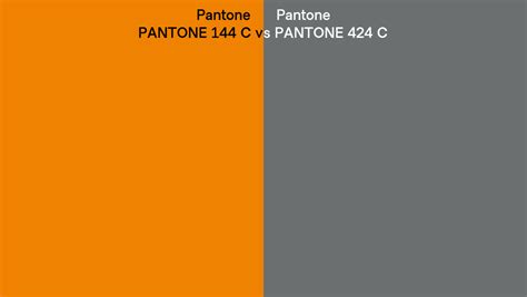 Pantone 144 C Vs Pantone 424 C Side By Side Comparison