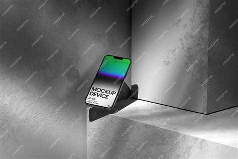 Premium Psd Phone Mockup Set On Modern Background And Realistic Scene