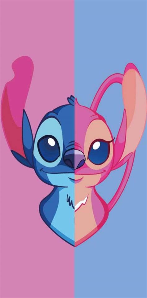 Cute Stitch And Angel Wallpaper