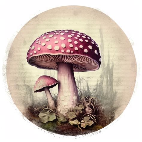 There Is A Mushroom That Is Sitting In The Grass Generative Ai