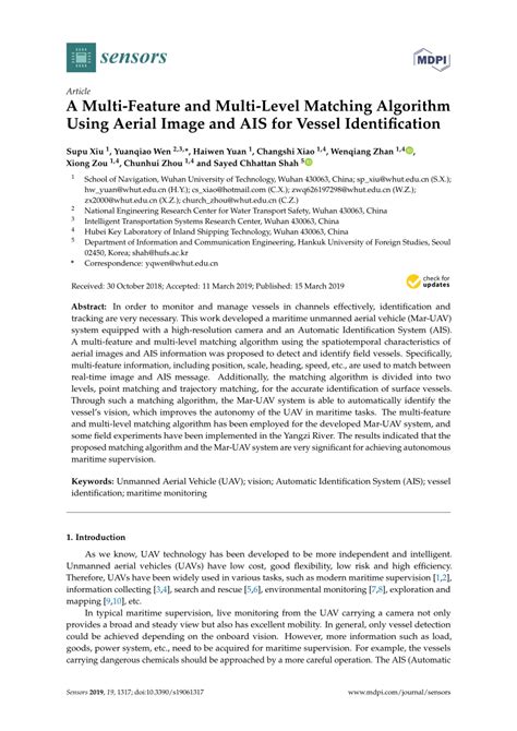 Pdf A Multi Feature And Multi Level Matching Algorithm Using Aerial Image And Ais For Vessel