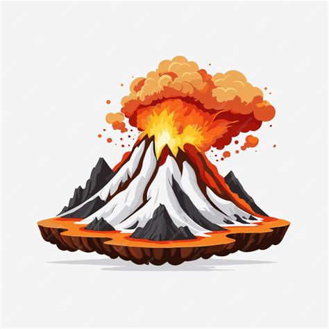 Premium Vector Volcanic Eruption Vector
