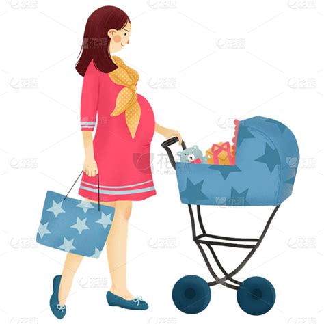 手绘 孕妇日常贴纸 购物