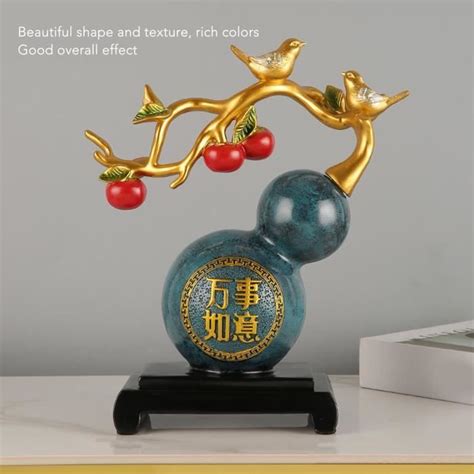 YID gourde Feng Shui Statue de gourde en résine bonne chance peinte à