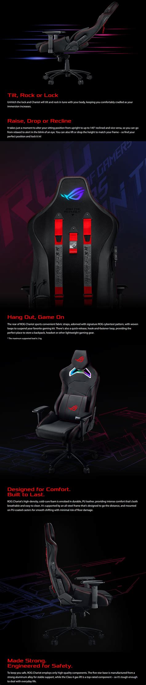 Buy Asus Rog Chariot Gaming Chair Rog Chariot Pc Case Gear Australia