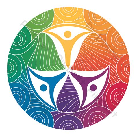 Circular Logo Design Vibrant Colors Abstract Human Figures Unity Symbol Illustration Png Free