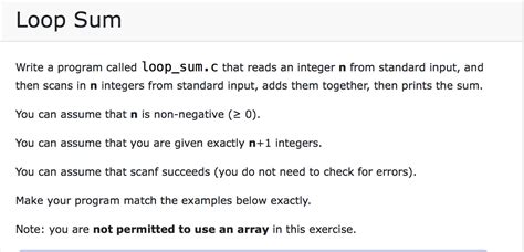 Solved Loop Sum Write A Program Called Loopsum C That