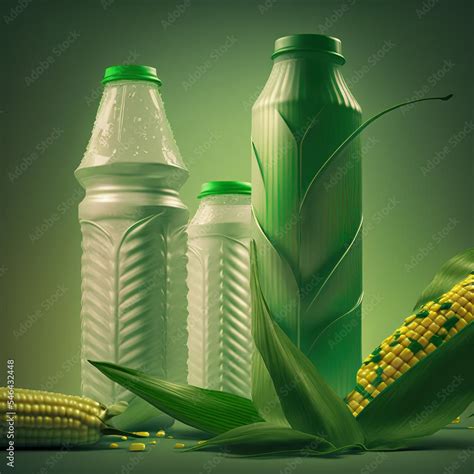 ภาพประกอบสต็อก Bioplastic And Biodegradable Plastic Green Plastics