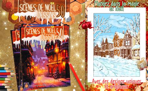 Scènes de Noël livre de coloriage pour adultes 50 dessins Coloriage