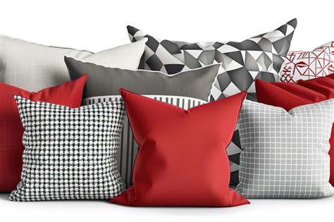 Premium Vector Different Colorful Decorative Pillows On White Background