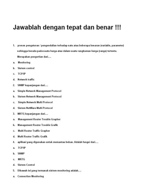 Soal Latihan Sistem Kontrol Dan Monitoring Pdf