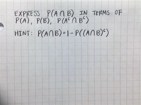 Solved EXPRESS P A INTERSECTION B IN TERMS OF P A P B Chegg Com