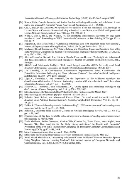 A Review On Classification Of Data Imbalance Using Bigdata Pdf
