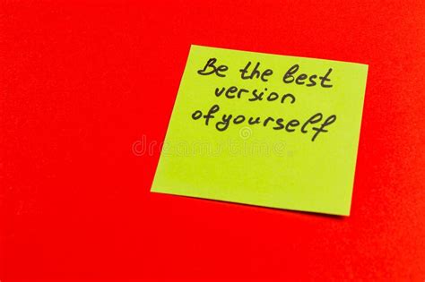 Motivational Sticky Note Inspiring Message Vibrant Red Background Stock