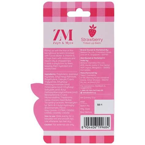 Buy Zm Zayn And Myza Tinted Lip Balm Enriched With Cocoa Butter