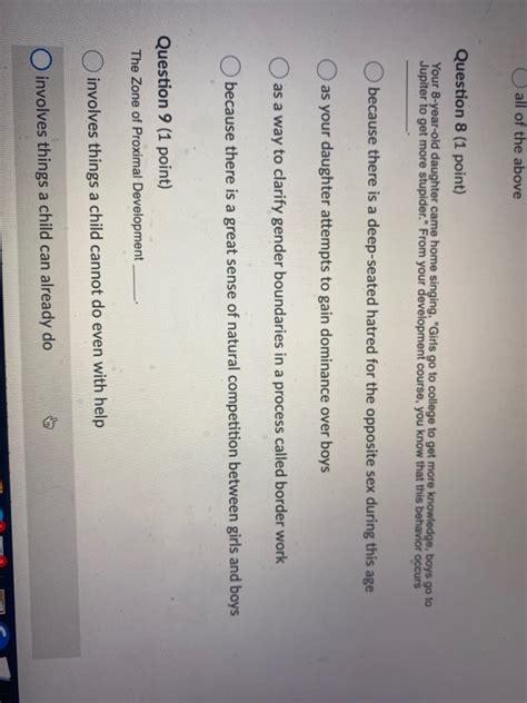 Solved All Of The Above Question Point Your Year Old Chegg Com