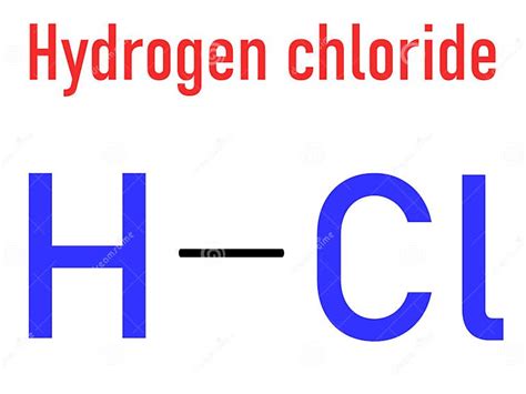 Chemische Structuur Van Het Waterstofchloridemolecuul Skeletformule