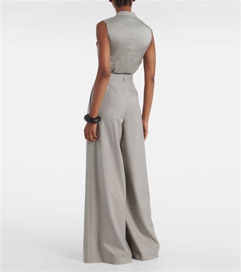 Greer Wool Wide Leg Pants In Grey Ralph Lauren Collection Mytheresa