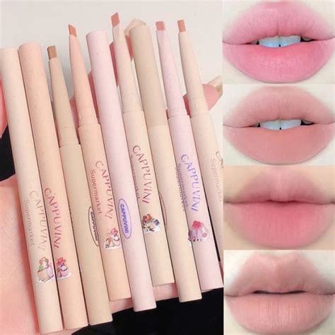 Cappuvini 5 Colors Matte Lip Liner Pen Long Lasting Non Stick Cup