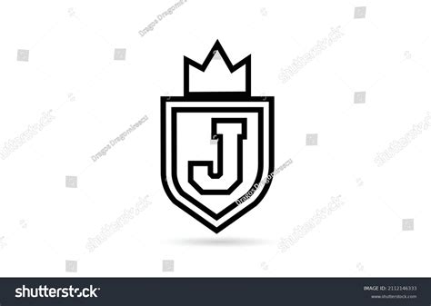 Black White J Alphabet Letter Logo Stock Vector Royalty Free 2112146333