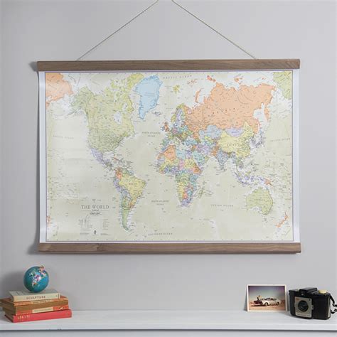 Classic World Map Hanging Bars Maps International Blog
