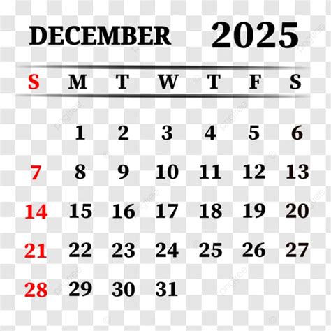 투명한 배경 미니멀리스트 달력 2025 미니멀한 달력 12월 12월 투명 달력 달력 Png 일러스트 및 Psd 이미지 무료 다운로드 Pngtree