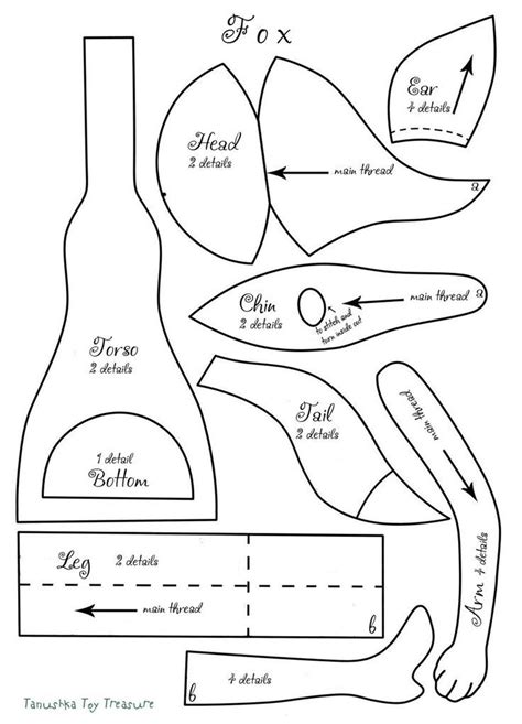 Pdf Doll Making Pattern Step By Step Guide Fox Toy Making Tutorial