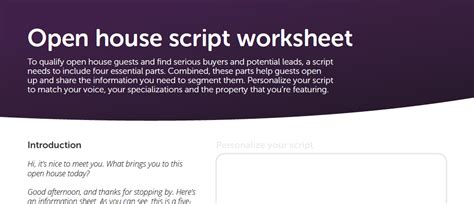 how to write an open house script that sells templates and examples