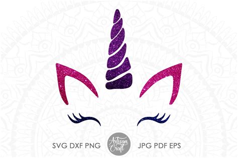 Unicorn Face Svg Unicorn Svg File Eyelashes Unicorn Head By Artisan