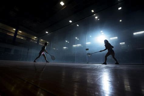 Premium Photo Couples Squash Match In Action